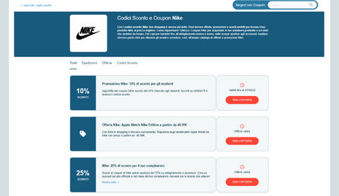 Coupon Nike: idee regalo a partire da 7,99 euro