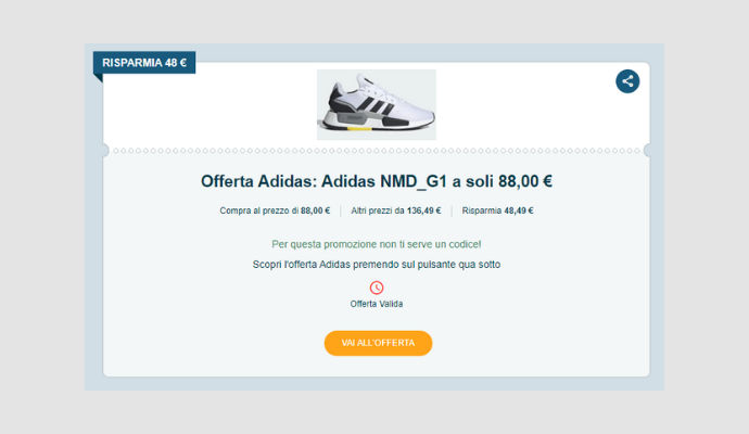 Miglior Coupon Adidas del giorno: NMD_G1 a soli 88€