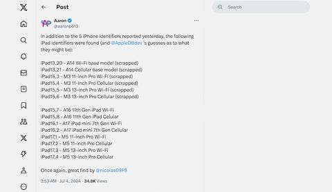 Apple starebbe già lavorando ad iPad Pro M5, iPad 11 e iPad mini 7