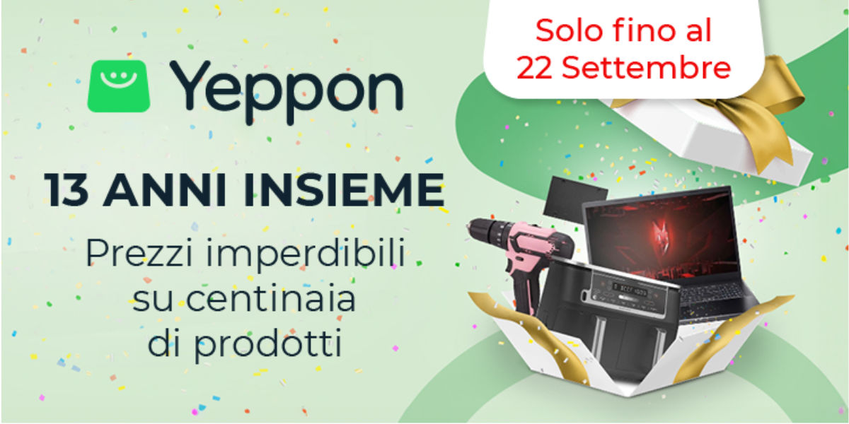 13 anni di Yeppon: festeggia con 7 giorni di sconti imperdibili