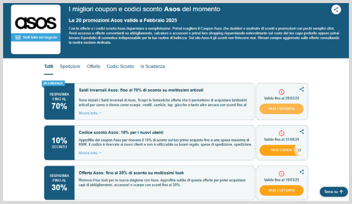 Offerta Asos: risparmia fino al 30% su tantissimi look