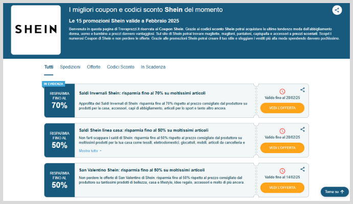 Coupon Shein: 25% di sconto sul primo ordine