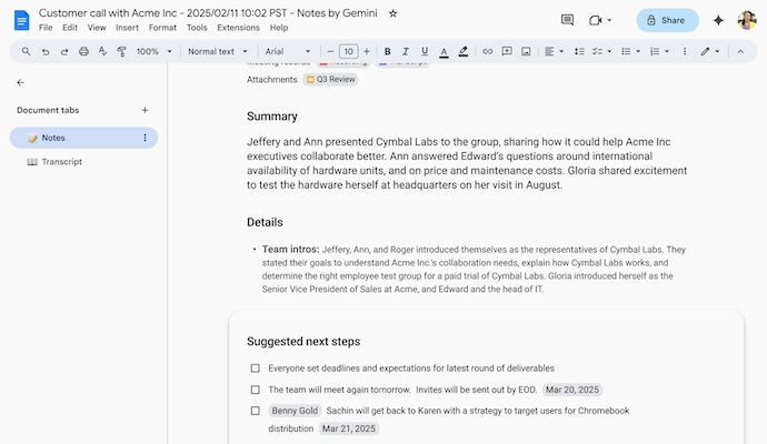 Google Meet si impreziosisce con nuove funzioni basate sull'AI