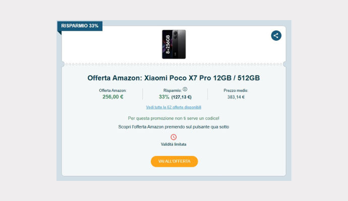 Il miglior Coupon Amazon del giorno: Xiaomi Poco X7 Pro 12GB / 512GB a ...