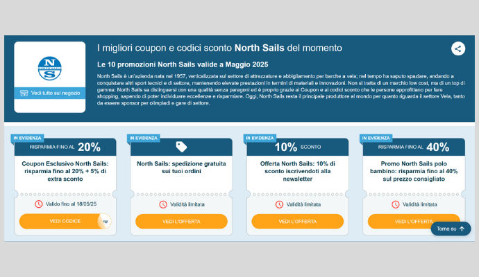 Coupon North Sails: sconti fino al 40% sui costumi da bagno bambino