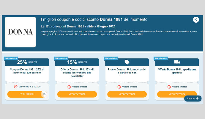 Codice sconto Donna 1981: risparmia subito il 25% sul tuo shopping