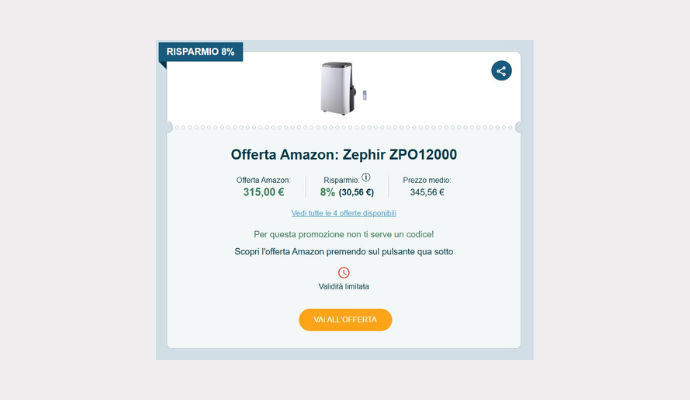Il miglior Coupon Amazon del giorno: Zephir ZPO12000 a soli 315 euro