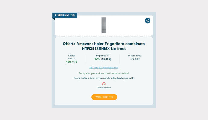 Il miglior Coupon Amazon del giorno: Haier Frigorifero combinato ...