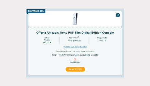 Il miglior Coupon Amazon del giorno: Sony PS5 Slim Digital Edition ...