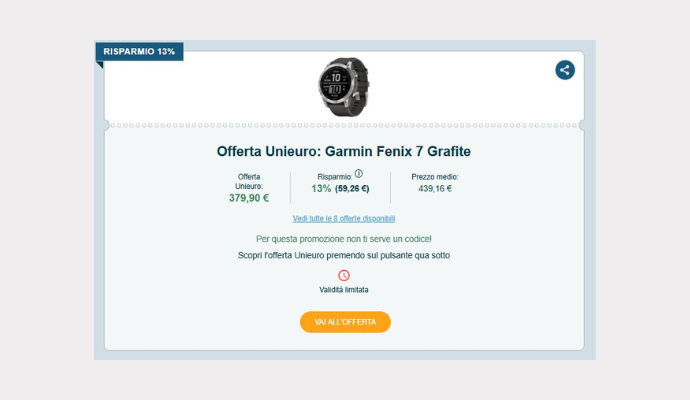 Il miglior Coupon Unieuro del giorno: Garmin Fenix 7 Grafite a soli 379 ...