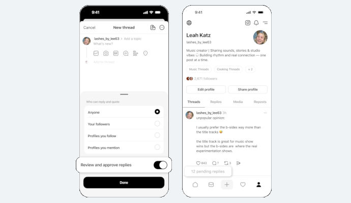 Threads migliora le conversazioni con nuovi filtri