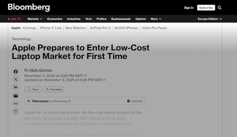 Apple al lavoro su un MacBook low cost che integra il chip "A" degli iPhone