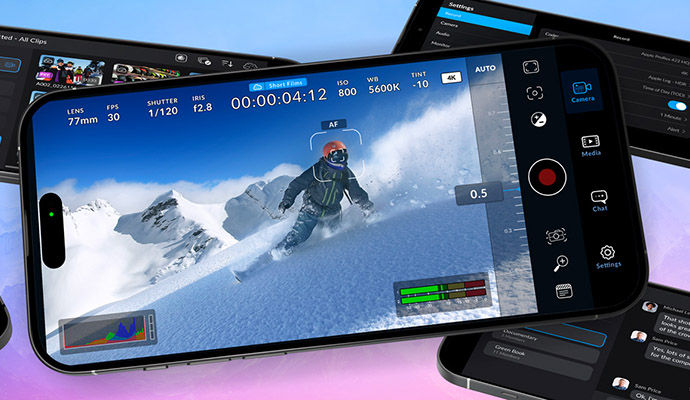 Controllare le riprese video di iPhone da Mac o iPad con Blackmagic Camera