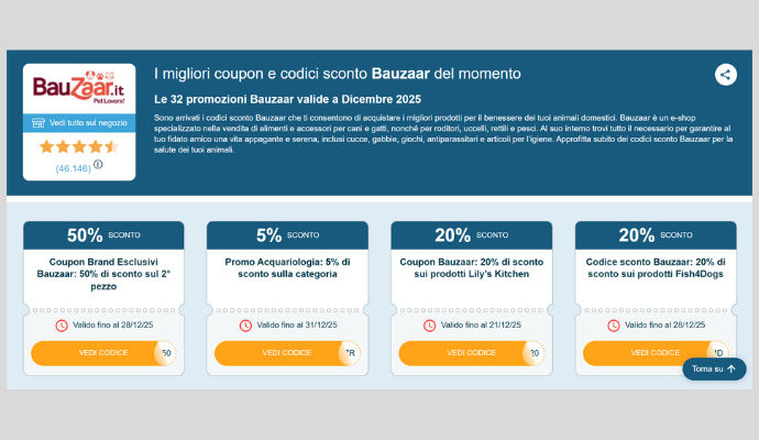 Coupon Bauzaar: 20% di sconto extra sui prodotti Happy Dog