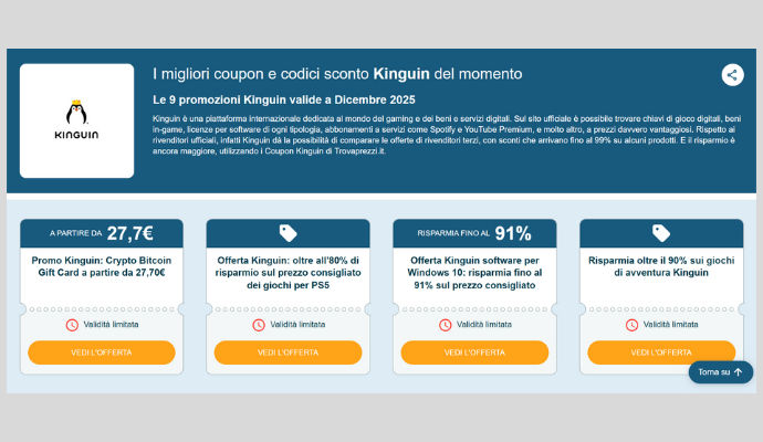 Offerta Kinguin: sconto dell’80% sui giochi per PS5