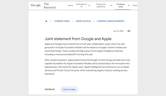 Il nuovo Siri sarà potenziato da Gemini: la conferma di Apple e Google