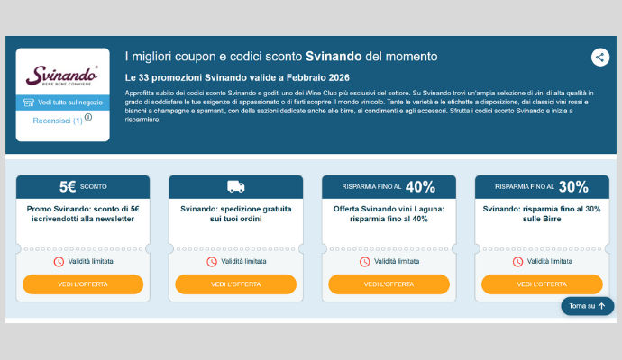 Promo Svinando: sconti fino al 40% sui vini rossi Merlot