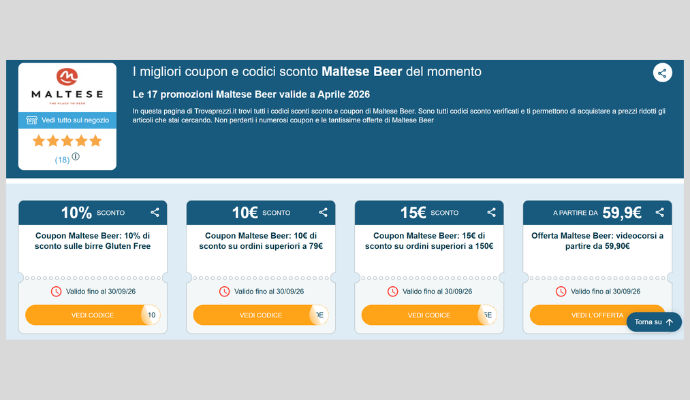 Coupon Maltese Beer: risparmia 10 euro sulle migliori birre artigianali
