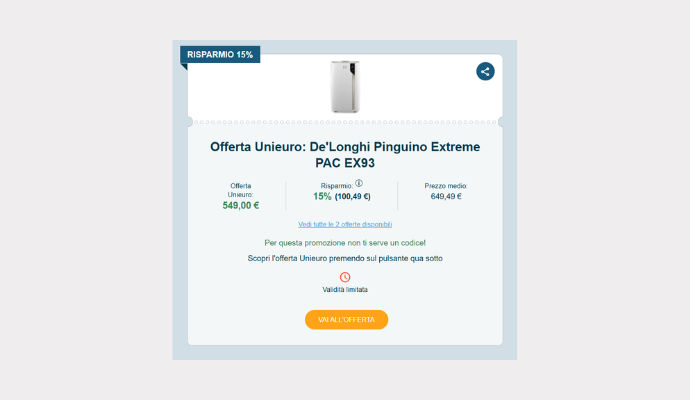 Il miglior Coupon Unieuro del giorno: De'Longhi Pinguino Extreme PAC ...