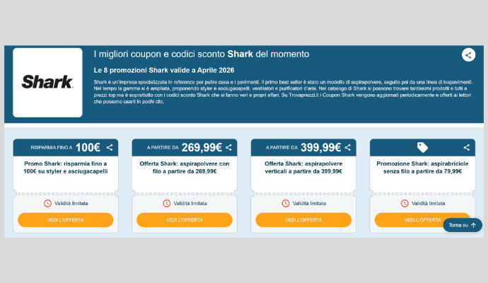 Offerte di Primavera Shark: sconti su tanti articoli