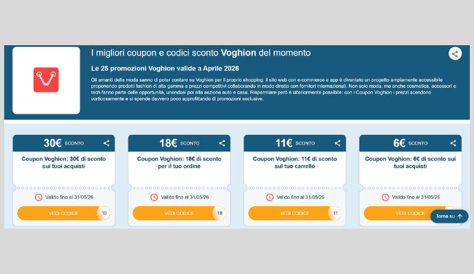 Coupon Voghion: sconti fino al 50% sulla collezione bambino