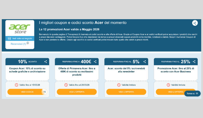 Offerta Acer: acquista un PC e ottieni Microsoft 365 Personal gratis