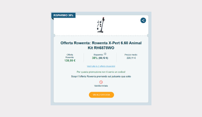 Il miglior Coupon Rowenta del giorno: Rowenta X-Pert 6.60 Animal Kit ...
