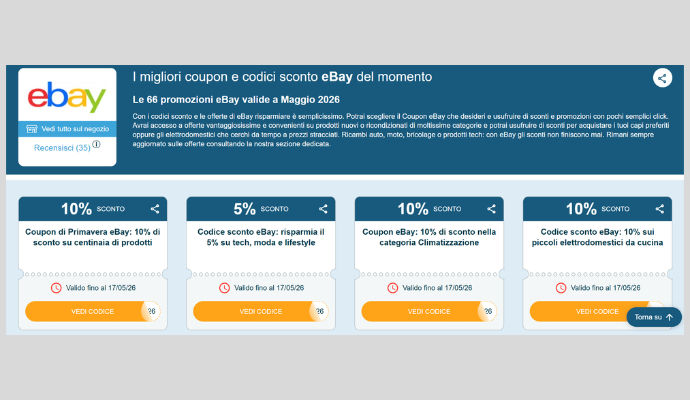Coupon eBay: 10% di sconto sui climatizzatori