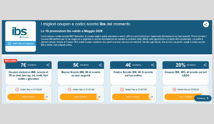 Coupon IBS: 20% di sconto sui set LEGO