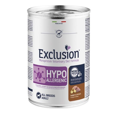 Exclusion Diet Formula Hypoallergenic Cane All Breed (Coniglio Patate) - umido | Confronta ...
