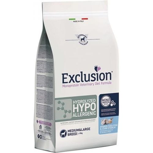 Exclusion Diet Hydrolyzed Hypoallergenic Medium Large (Pesce e Mais) - secco | Confronta prezzi ...