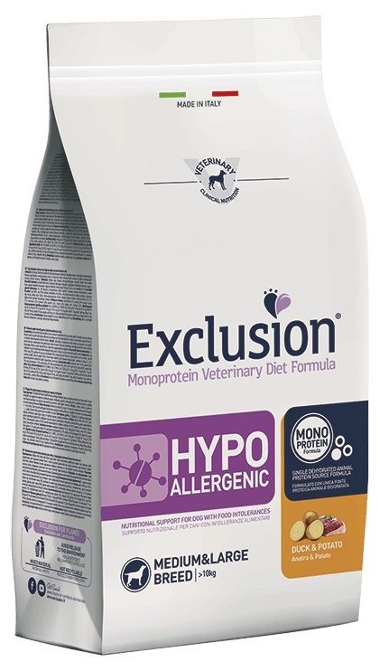 Exclusion Hypoallergenic Adult Medium/Large Cane (Anatra e Patate) - secco | Confronta prezzi ...