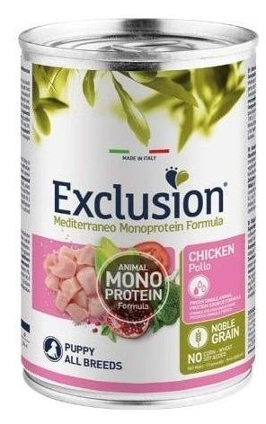 Exclusion Mediterraneo Monoprotein Puppy All Breed Cane (Pollo) - umido | Confronta prezzi ...