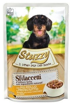 Stuzzy Dog Sfilaccetti con Pollo e Prosciutto - umido | Confronta prezzi | Trovaprezzi.it