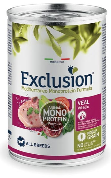 Exclusion Mediterraneo Monoprotein Adult All Breed Cane (Vitello) - umido | Confronta prezzi ...
