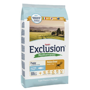 Exclusion Mediterraneo Puppy & Junior Medium Breed (Pesce) - secco | Confronta prezzi ...