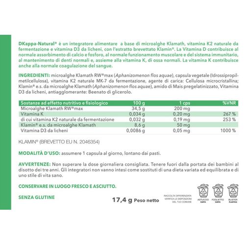 Nutrigea Dkappa-Natural Capsule 30 capsule | Confronta prezzi | Trovaprezzi.it
